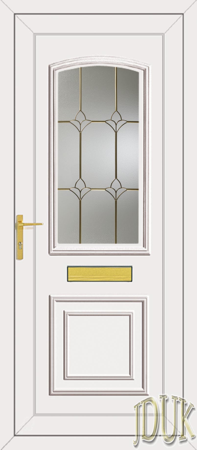 Roosevelt One Carver Gold UPVC Front Door